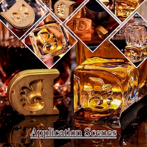 Custom Monogram Ice Cube Stamp, Custom Ice Cube Mold, Ice Cubes ...