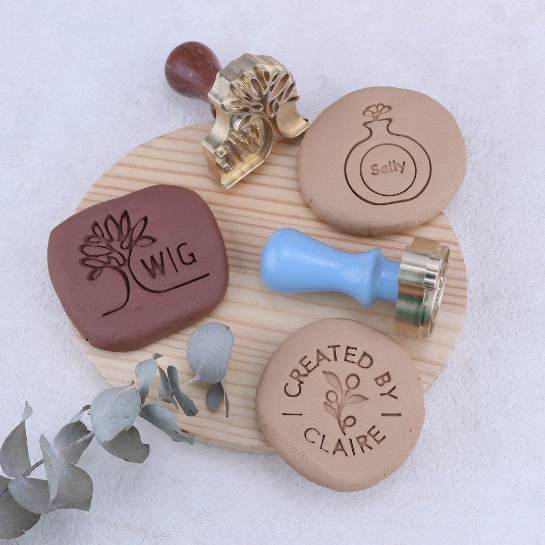 Custom Clay Stamp, Custom Pottery Stamp, Brass Ceramics Stamp, Custom ...