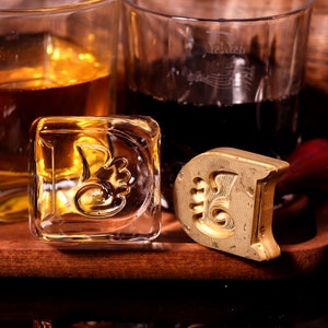 Custom Monogram Ice Cube Stamp, Custom Ice Cube Mold, Ice Cubes ...