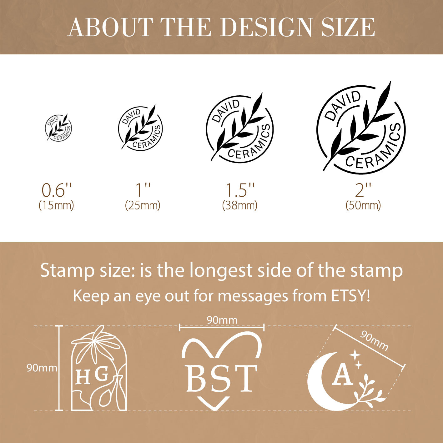 Custom Pottery Stamp, Signature Clay Stamp, Ceramics Stamp, Pottery ...