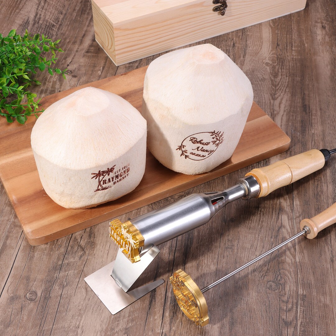 Custom Coconut Stamp, Coconut Logo Branding Iron, Coconut Branding Iron ...