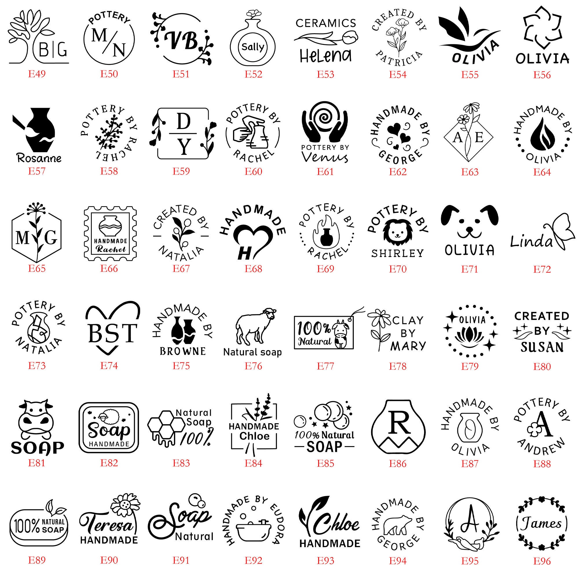 Custom Pottery Stamp, Ceramics Stamp, Pottery Stamp, Clay Signature ...