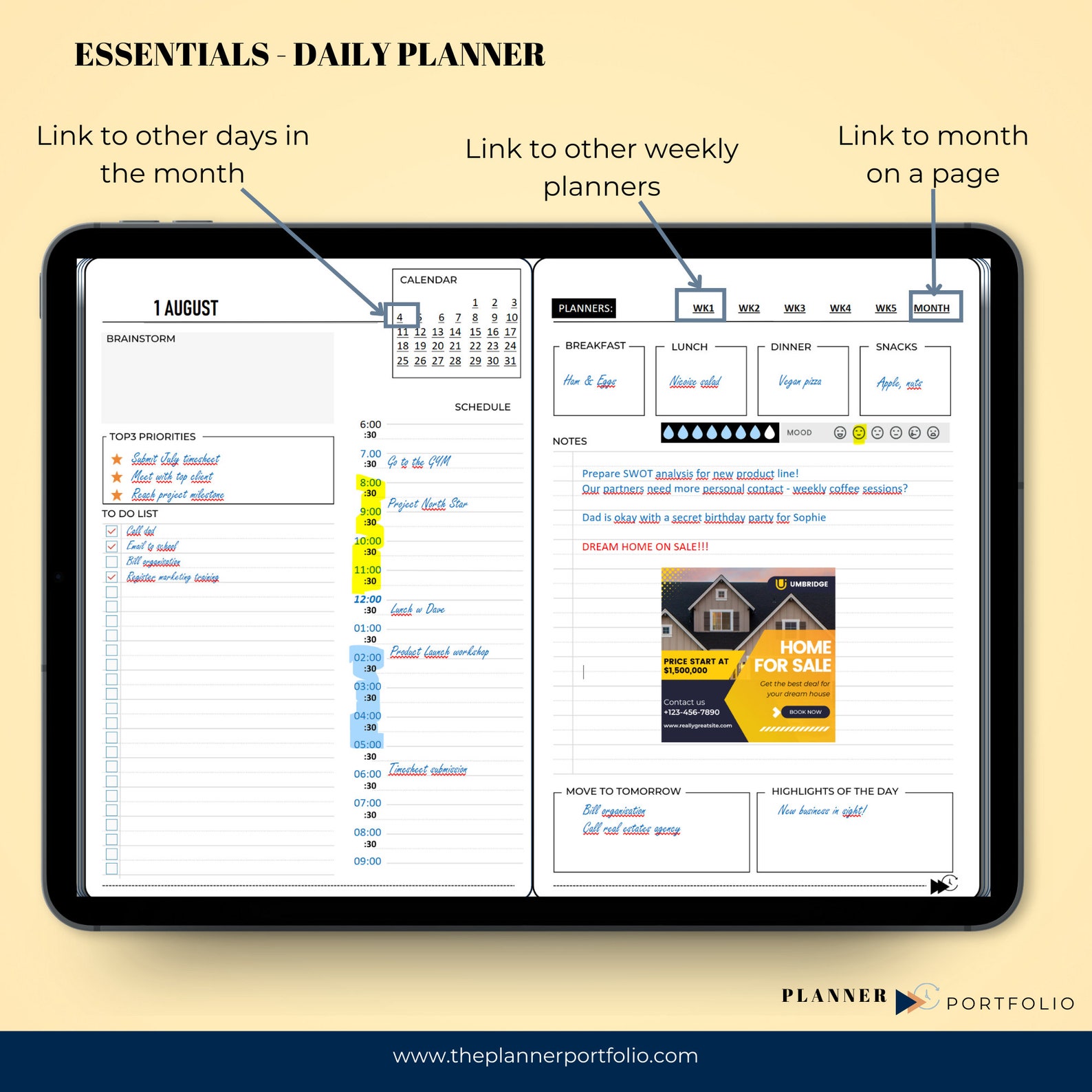 Minimalist Onenote Planner 2025 Onenote Templates. Fully Hyperlinked ...