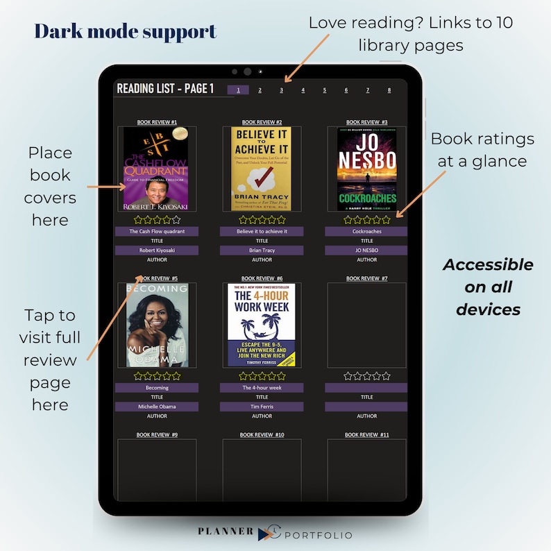 Onenote Reading Journal and Study Journal Bundle I Light - Dark Mode I ...