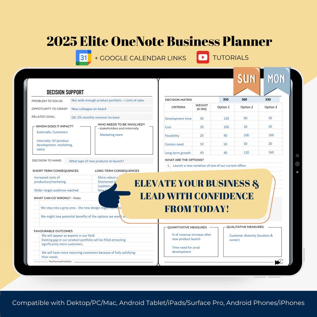 Ultimate Onenote Planner for Business, Corporate Planner for Team ...