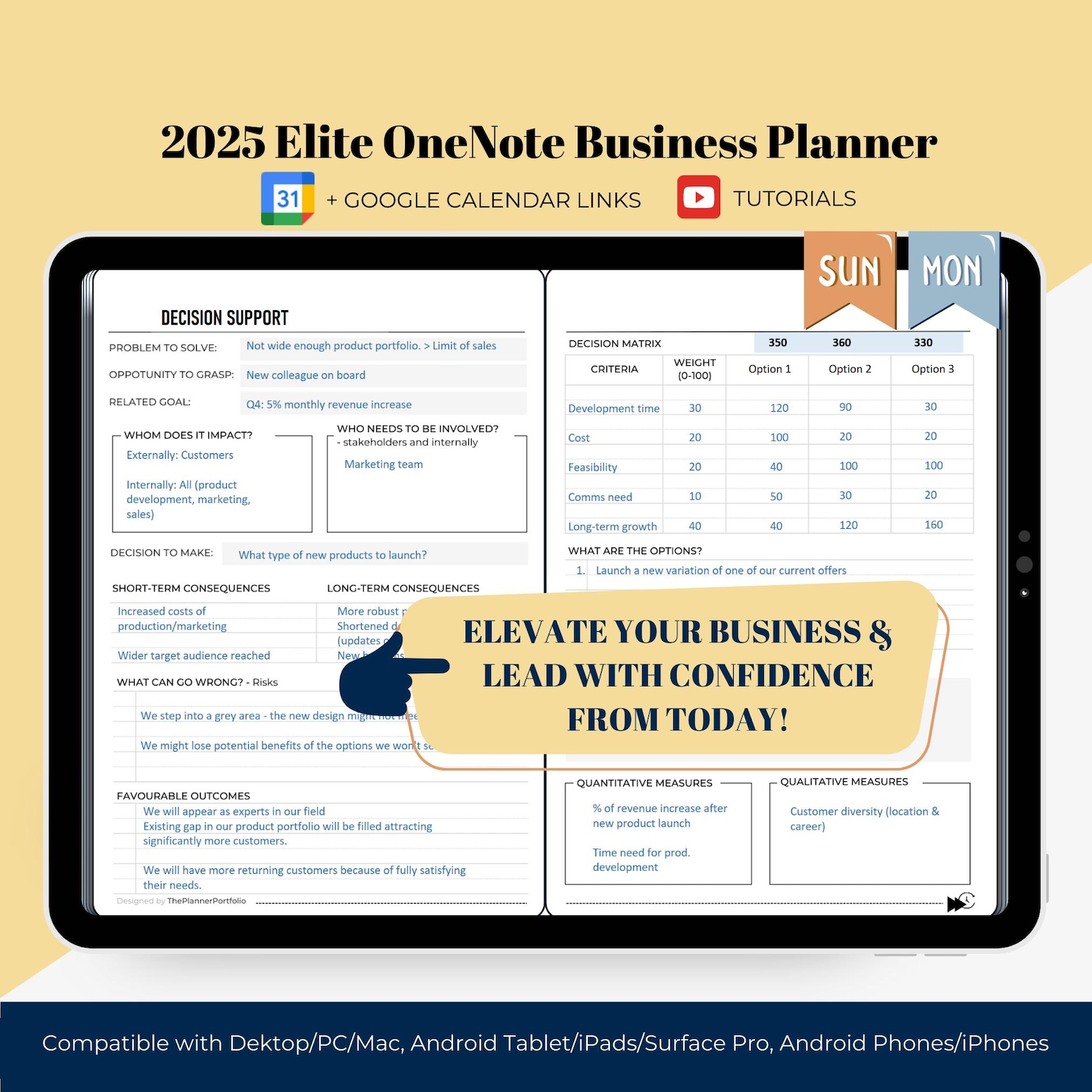 Ultimate Onenote Planner for Business, Corporate Planner for Team ...