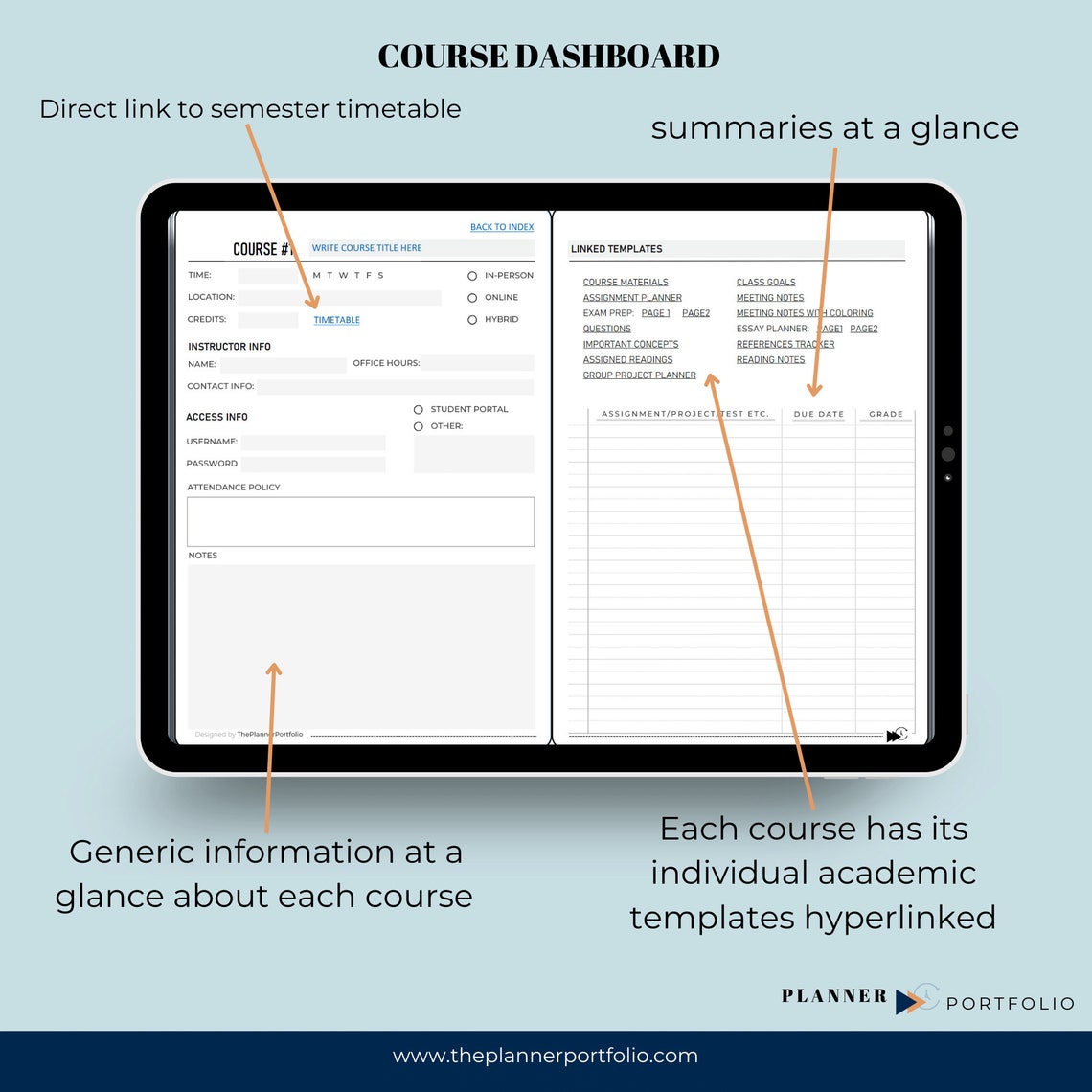 Ultimate Onenote Template for Students, Hyperlinked Daily Study Planner ...