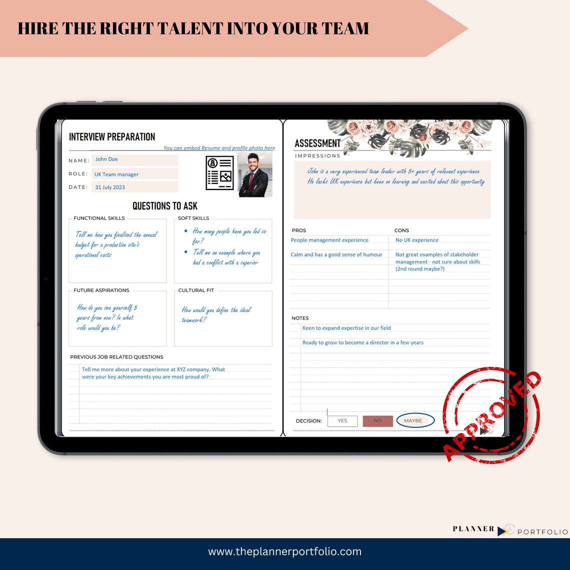 Onenote Template Corporate Planner for Team Manager Pink - Etsy Australia