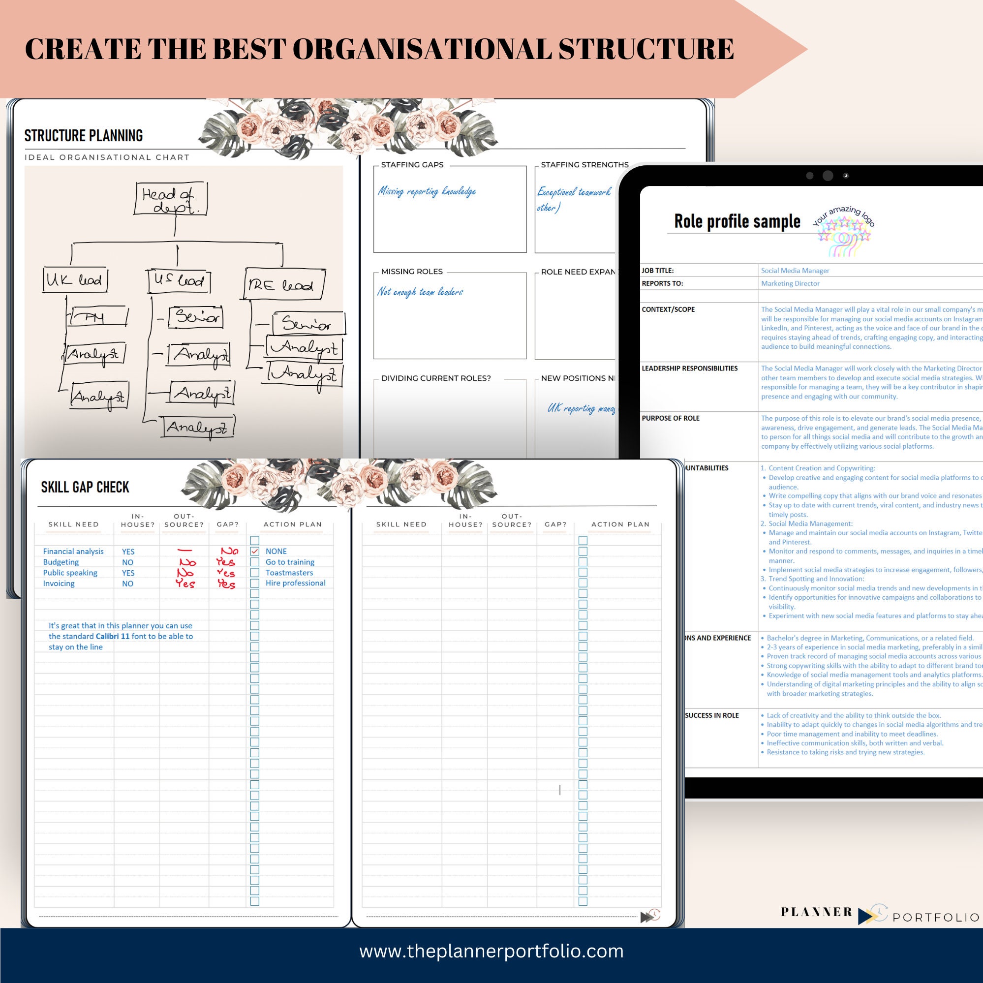 Onenote Template, Corporate Planner for Team Manager, Pink Planner for ...