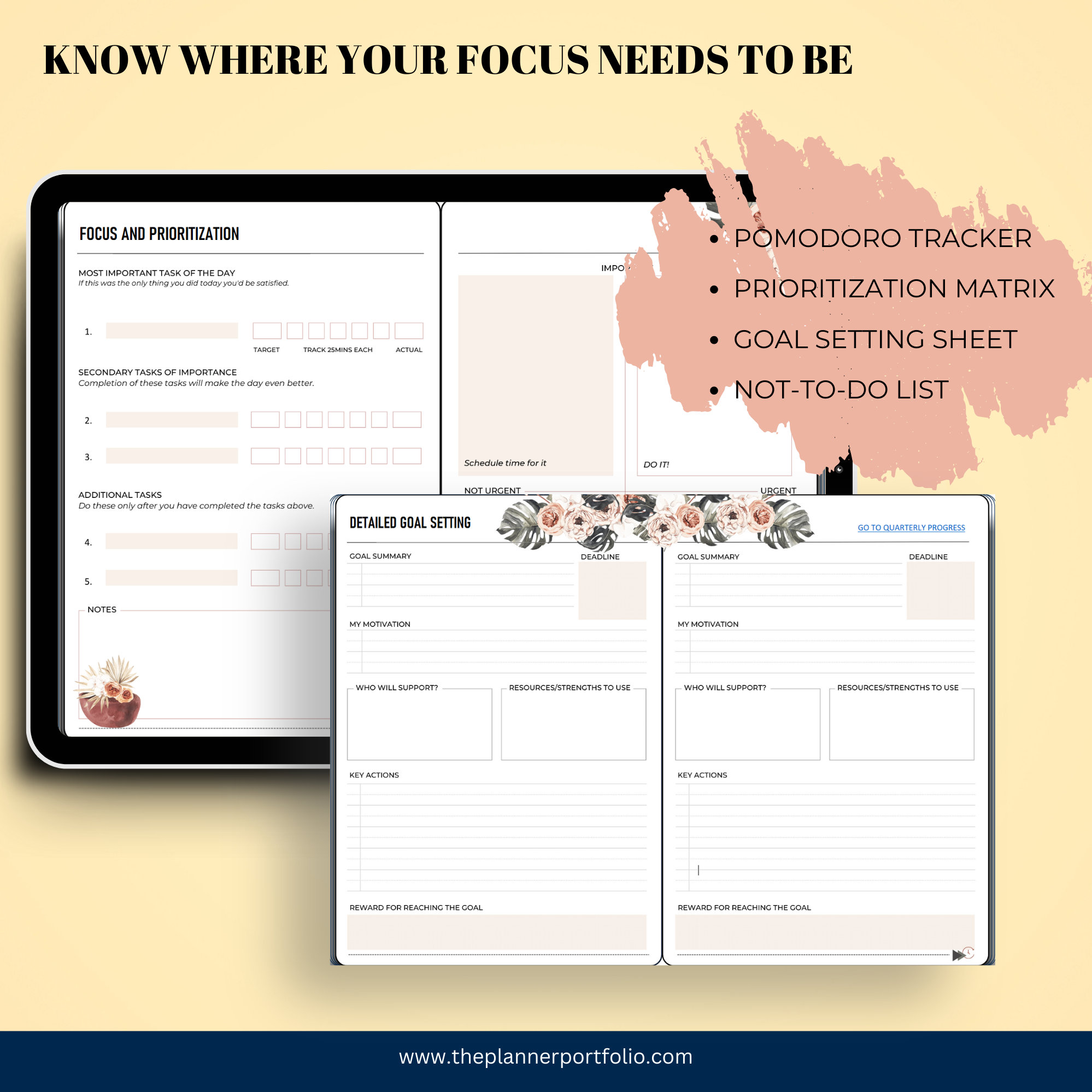 Onenote Planner for Work, Hyperlinked Pink Planner, Onenote Template ...