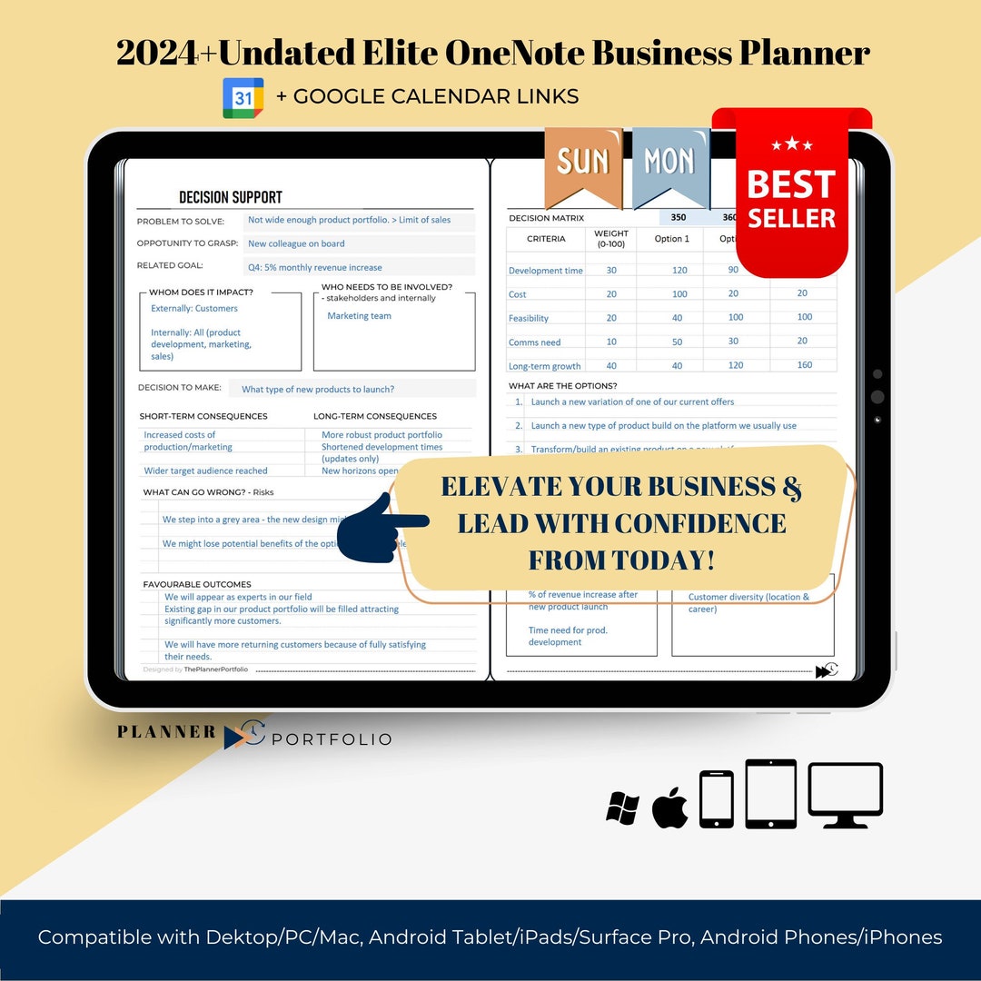 Ultimate Onenote Planner for Business, Corporate Planner for Team ...