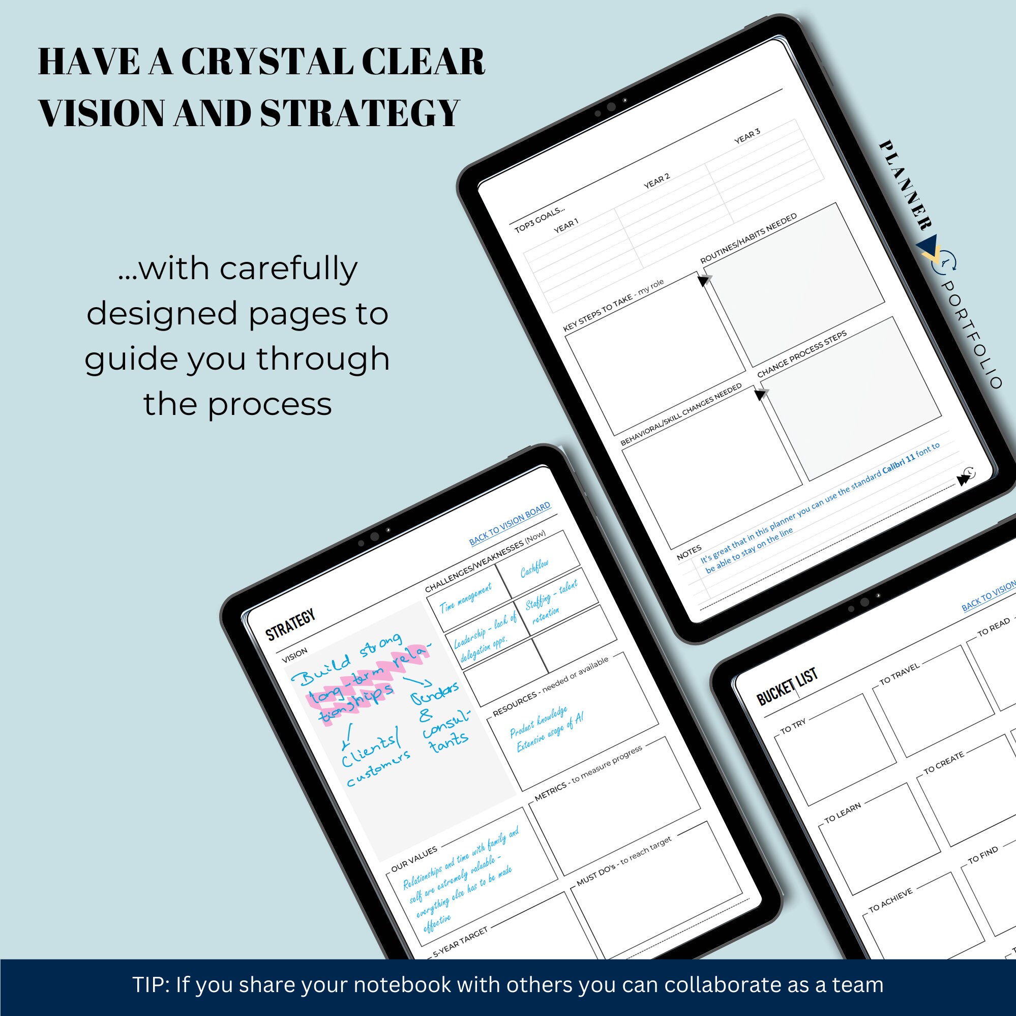 Onenote Business Planner I Hyperlinked Minimalist Onenote Templates ...