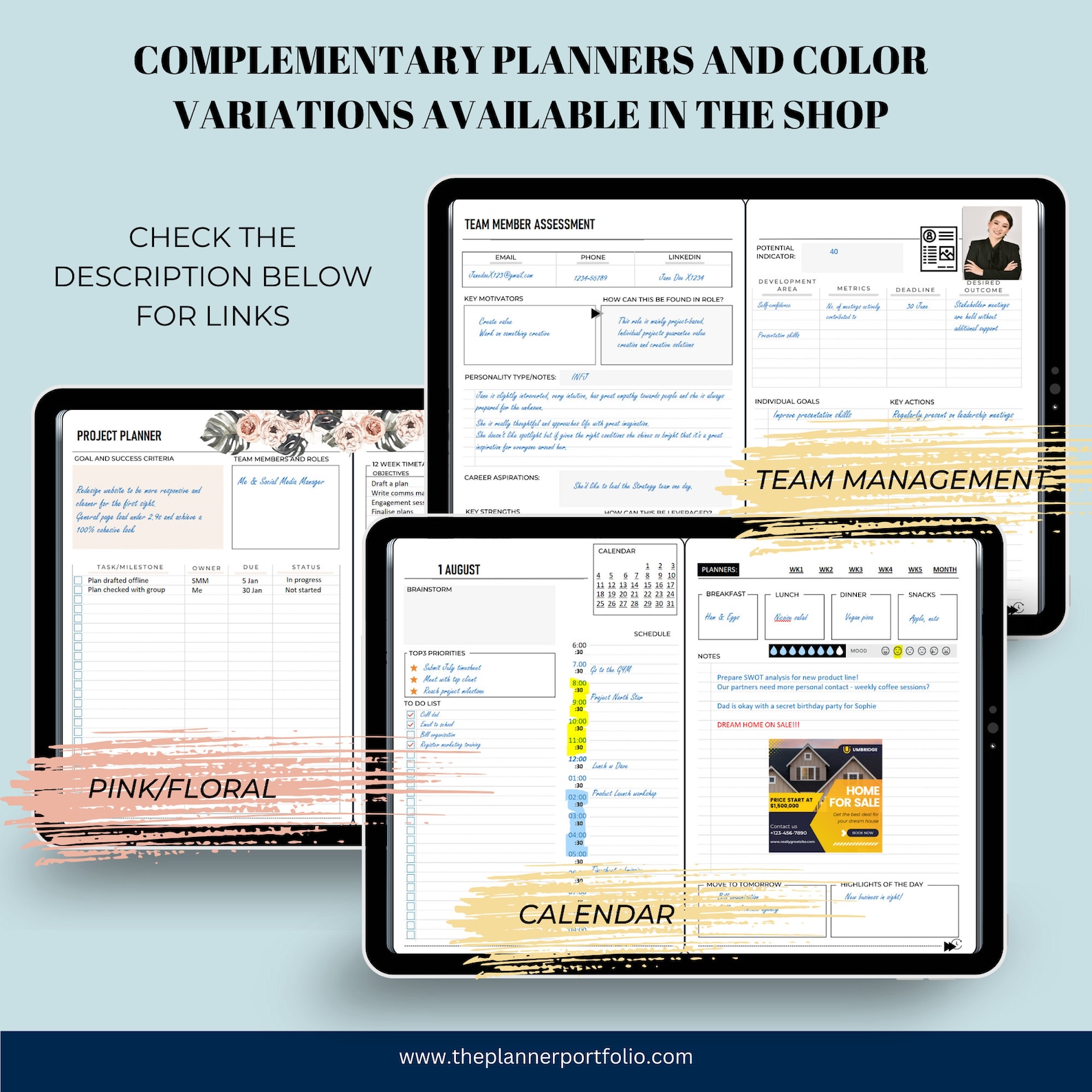 Onenote Business Planner I Hyperlinked Minimalist Onenote Templates ...