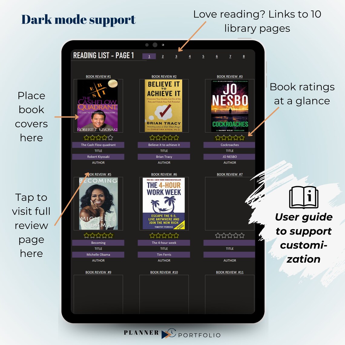 Onenote Reading Journal and Book Review Journal I Fully Hyperlinked ...
