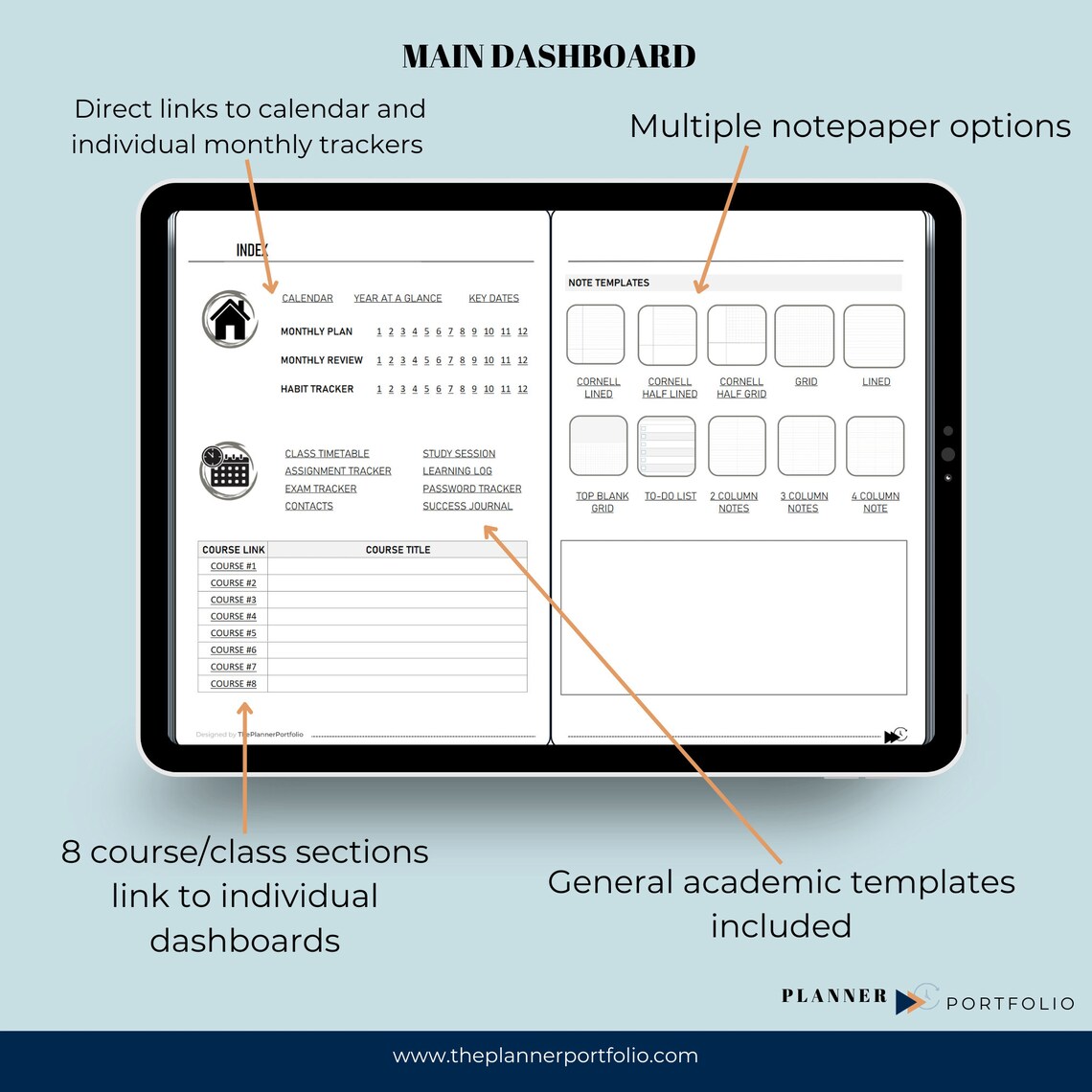 Ultimate Onenote Template for Students, Hyperlinked Daily Study Planner ...