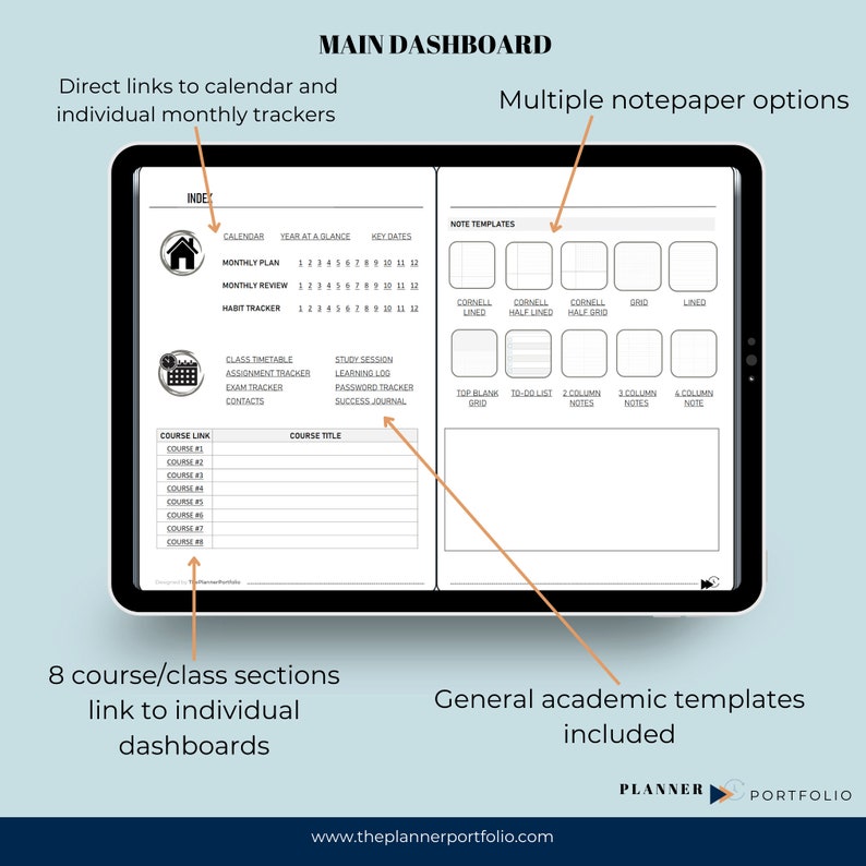 Ultimate Onenote Template for Students, Hyperlinked Daily Study Planner ...