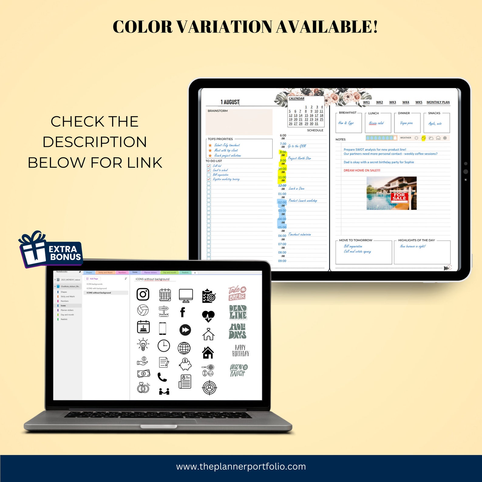 Minimalist Onenote Planner 2025 Onenote Templates. Fully Hyperlinked ...
