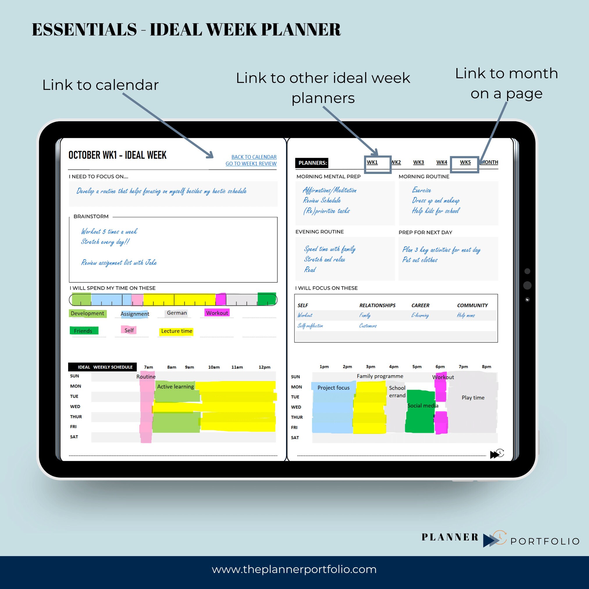 Ultimate Onenote Template for Students, Hyperlinked Daily Study Planner ...