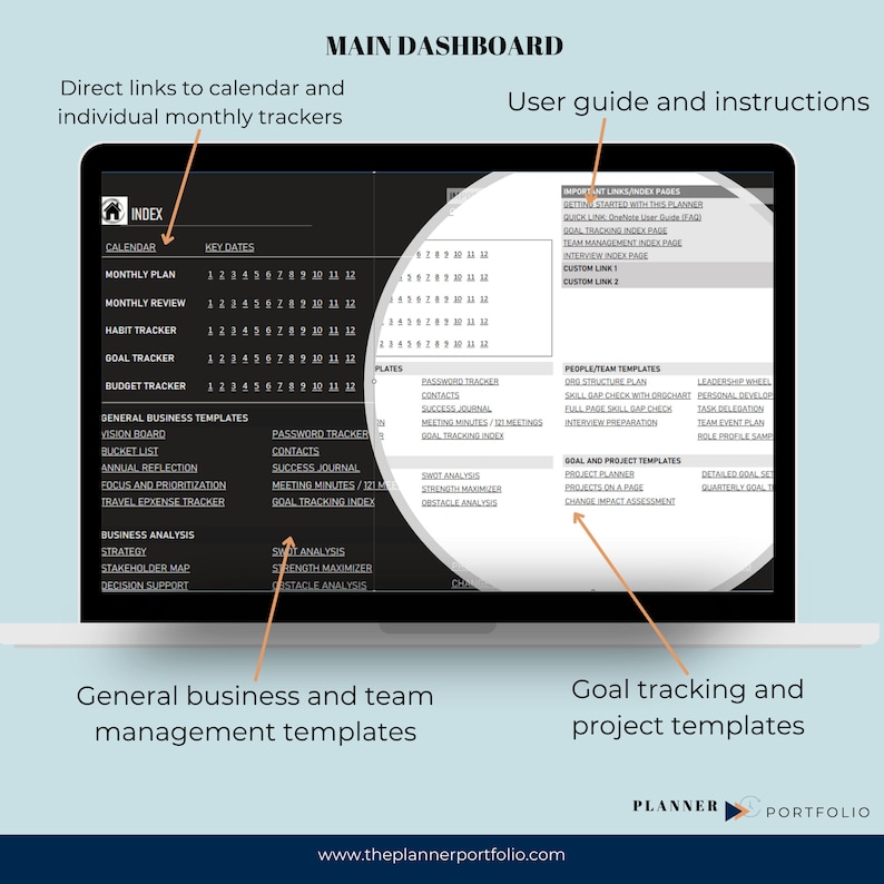 Ultimate Onenote Planner for Work, Dark and Light Mode, Planner for ...