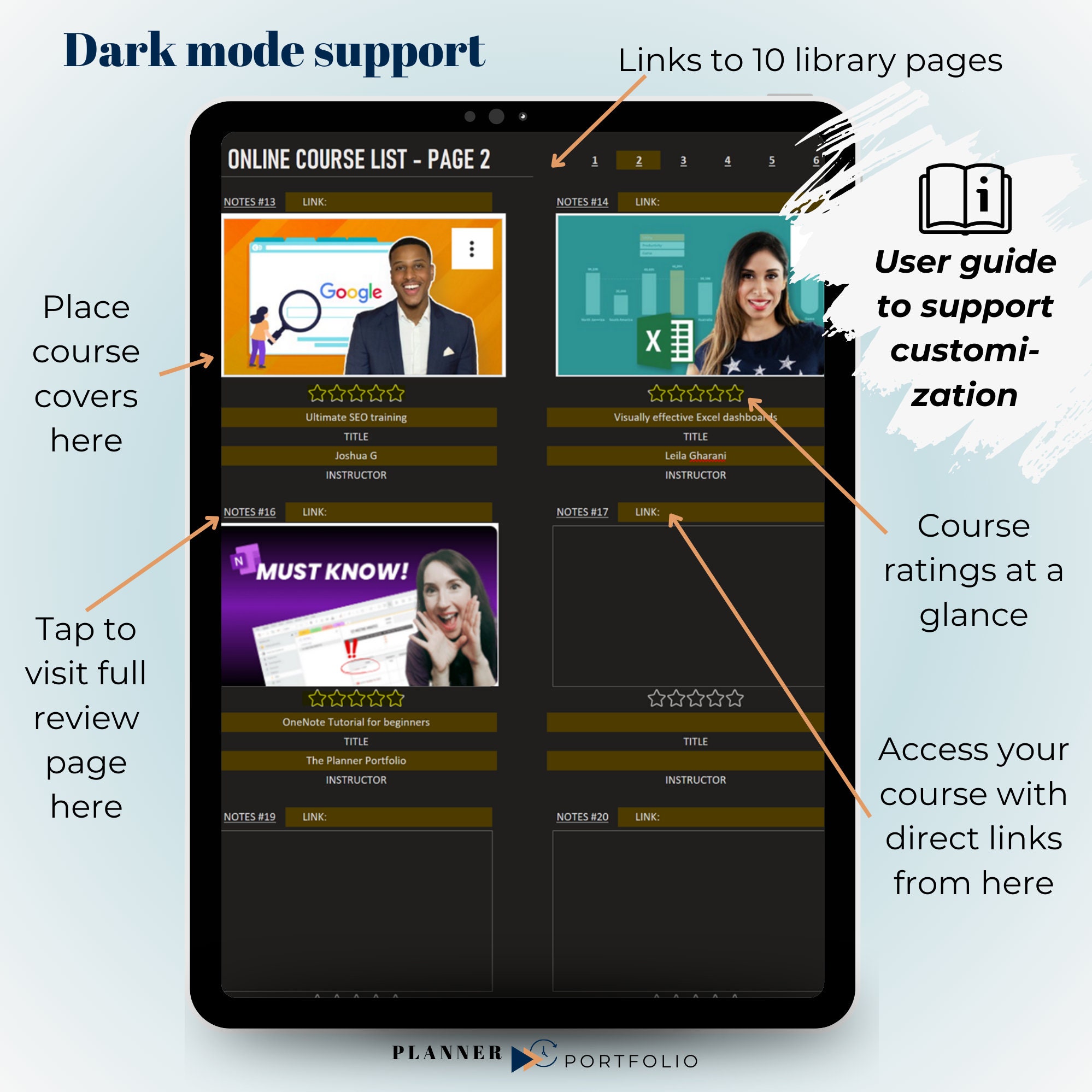 Onenote Study Journal and Study Planner I Light and Dark Mode I Fully ...