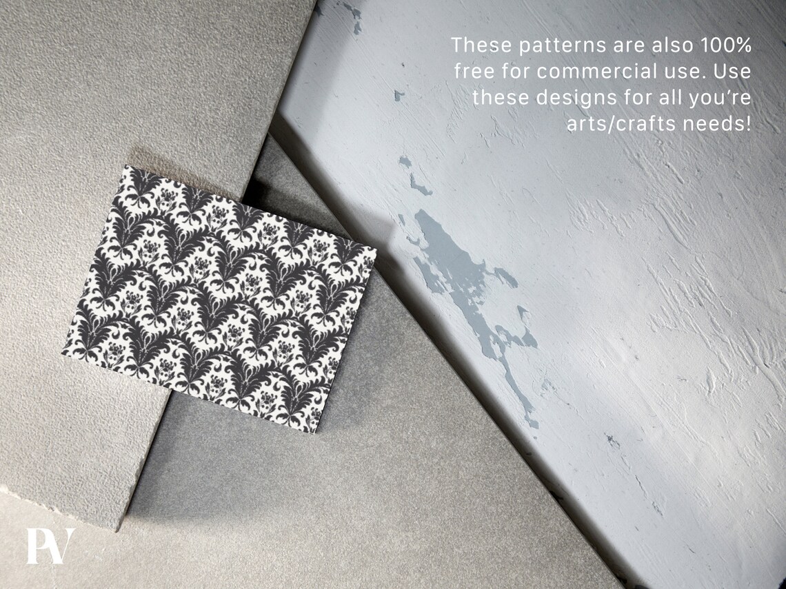 Seamless Black & White Damask Patterns - Seamless Digital Paper - 10 ...