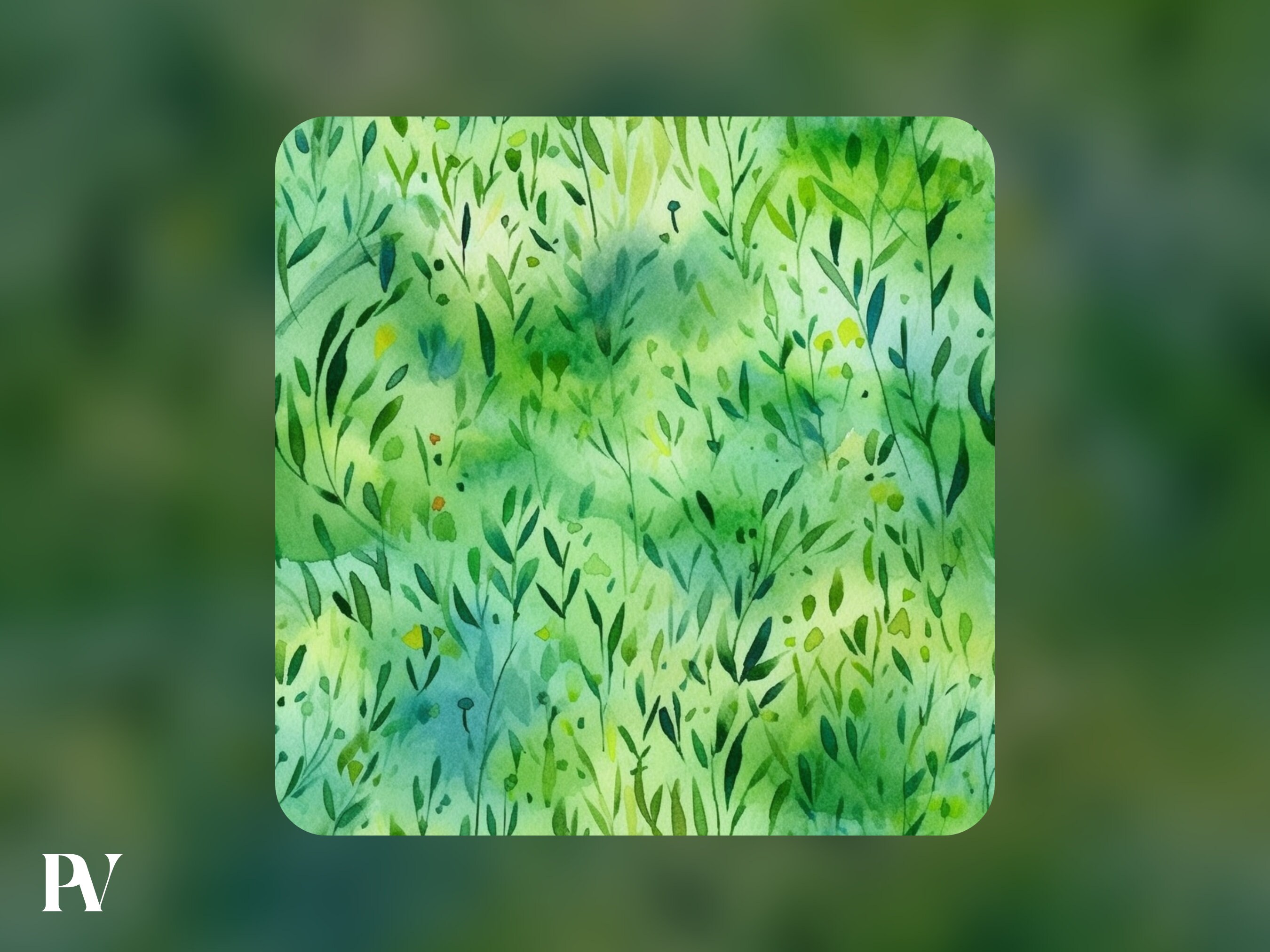 Seamless Watercolour Grass Digital Paper - Seamless Watercolour Grass ...