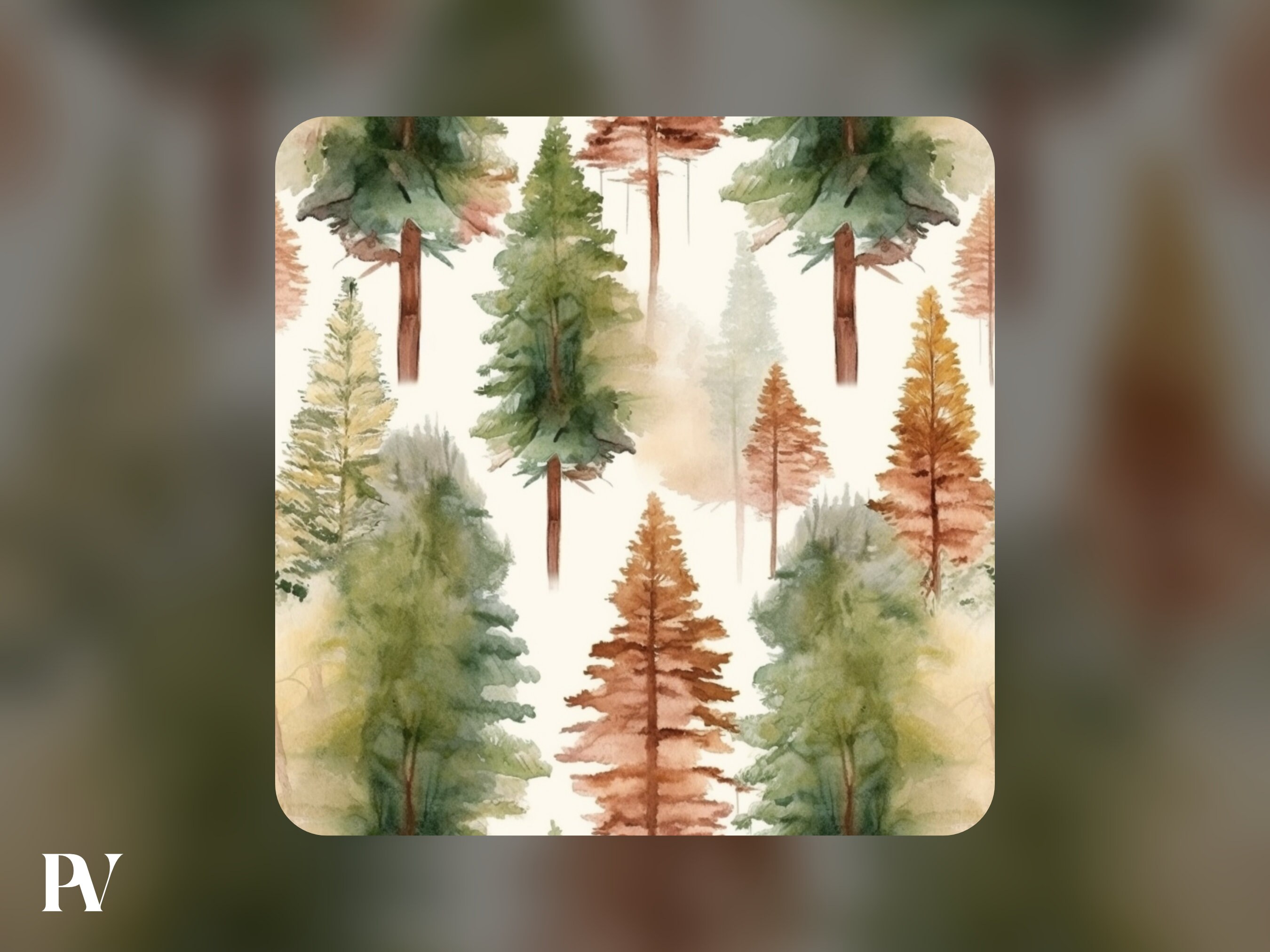 Seamless Watercolour Tree Patterns - Seamless Digital Paper - 10 ...