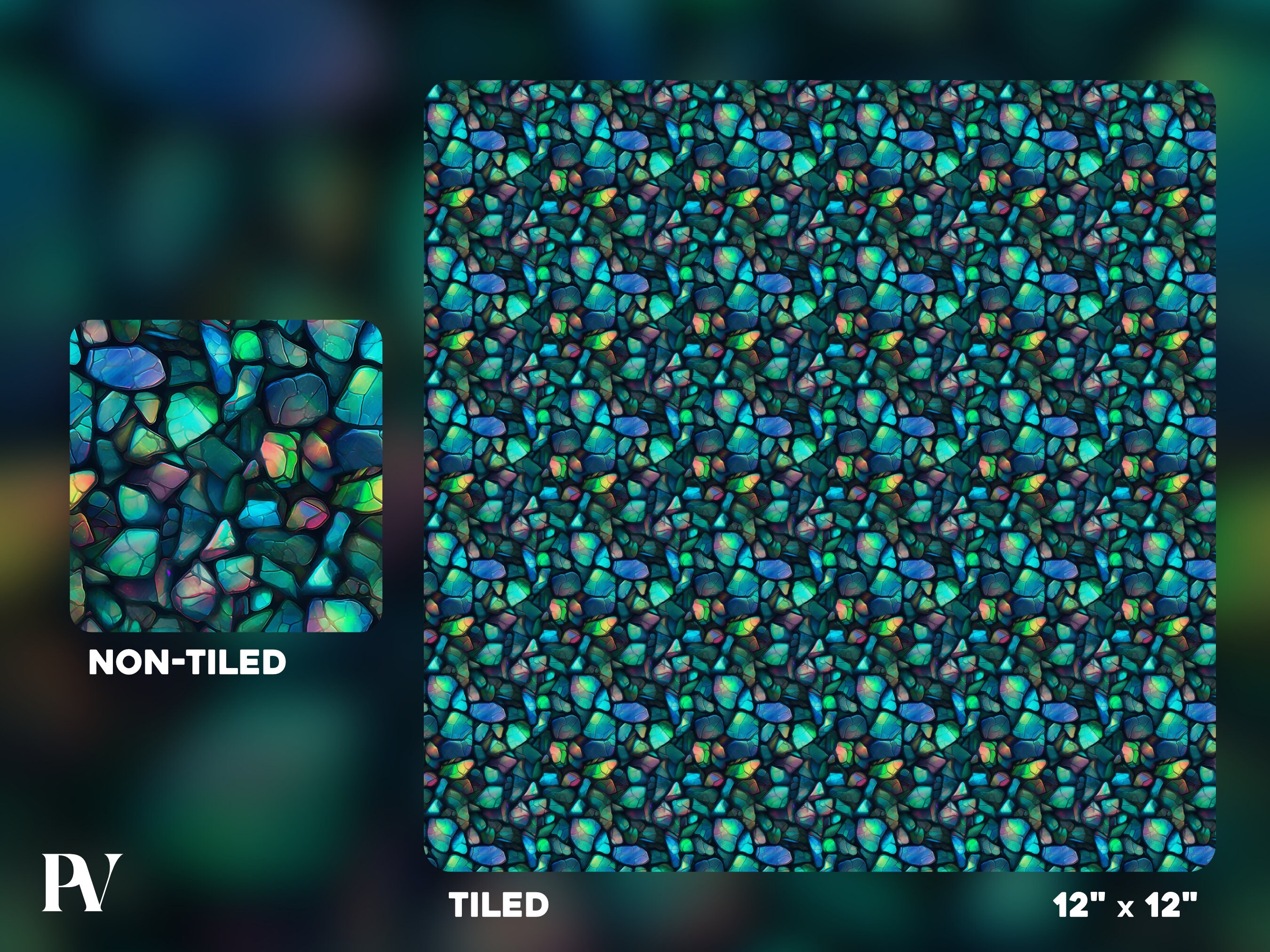 Seamless Opal Crystal Patterns - Seamless Digital Paper - 10 Designs ...