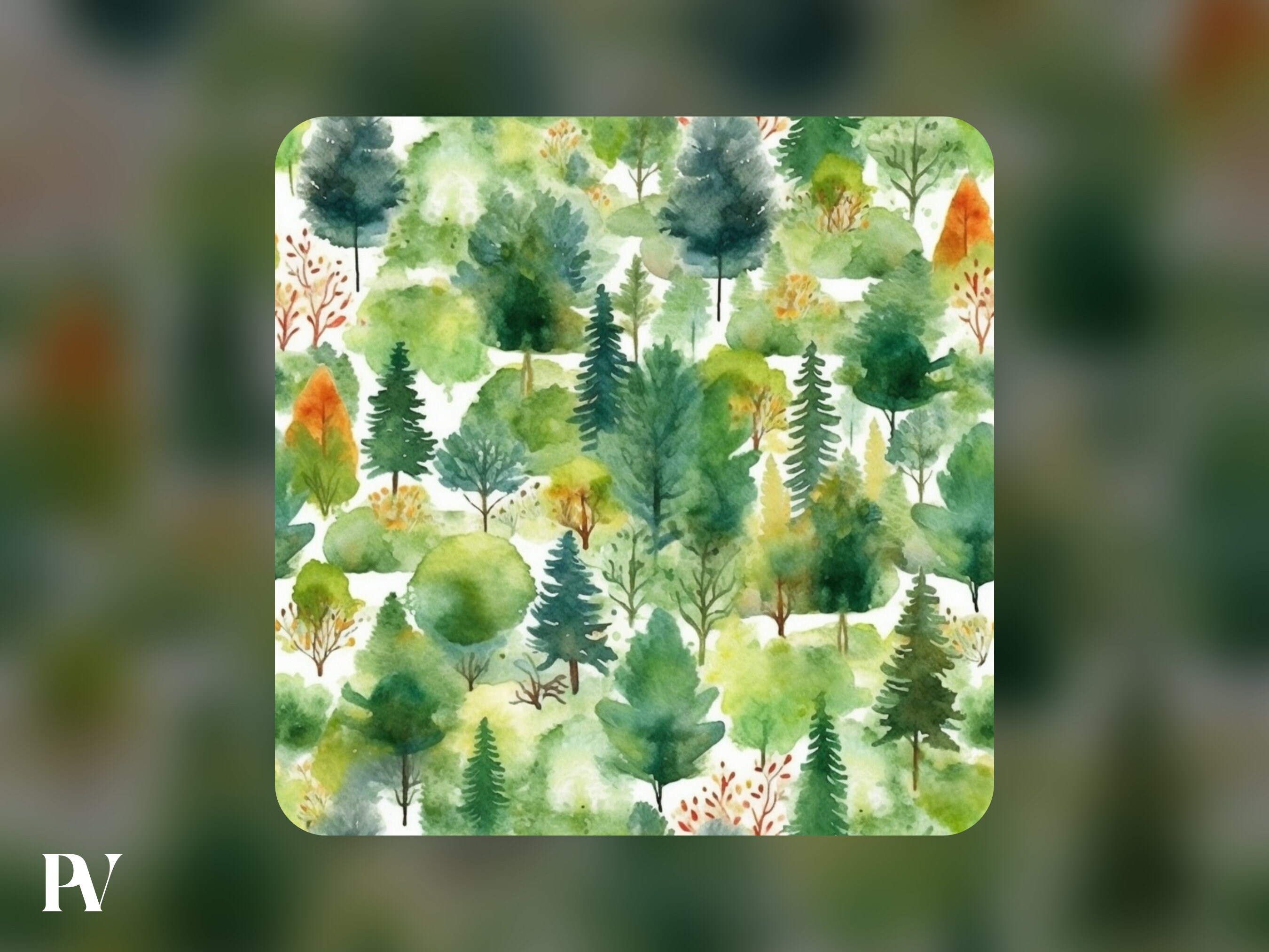 Seamless Watercolour Tree Patterns - Seamless Digital Paper - 10 ...