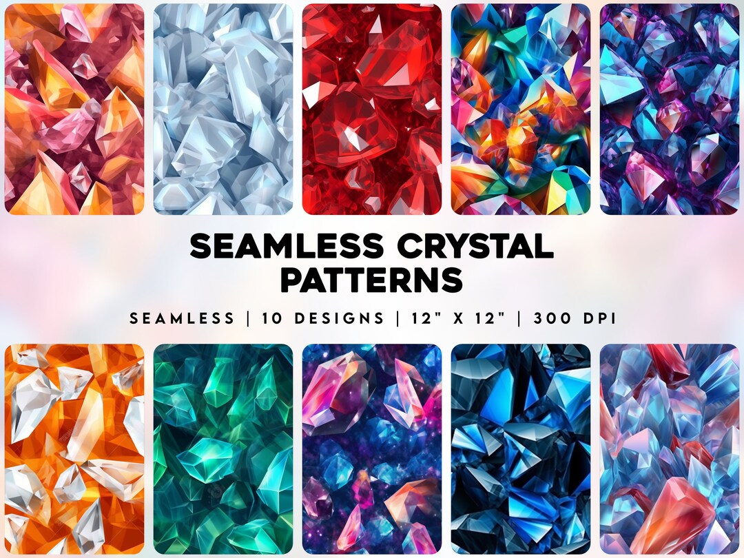 Seamless Crystal Patterns - Seamless Detailed Crystal Digital Paper ...