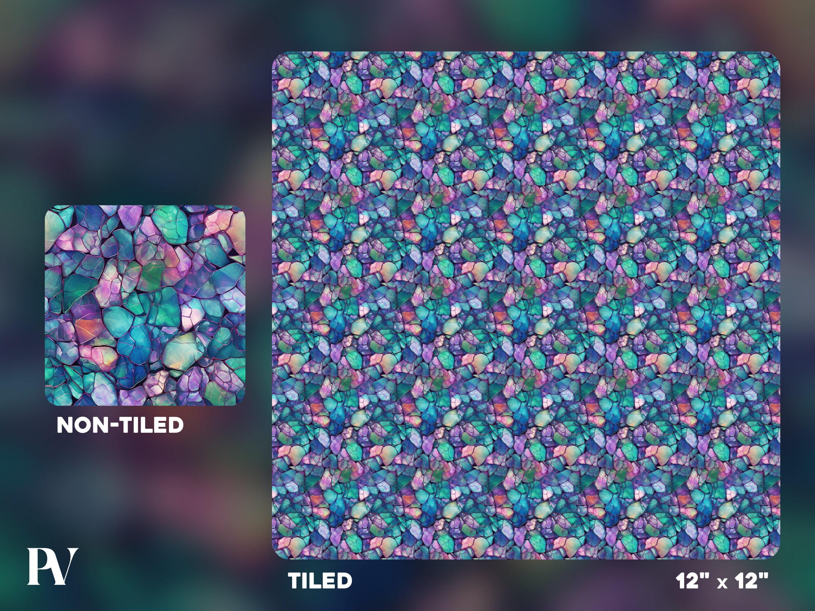 Seamless Opal Crystal Patterns - Seamless Digital Paper - 10 Designs ...