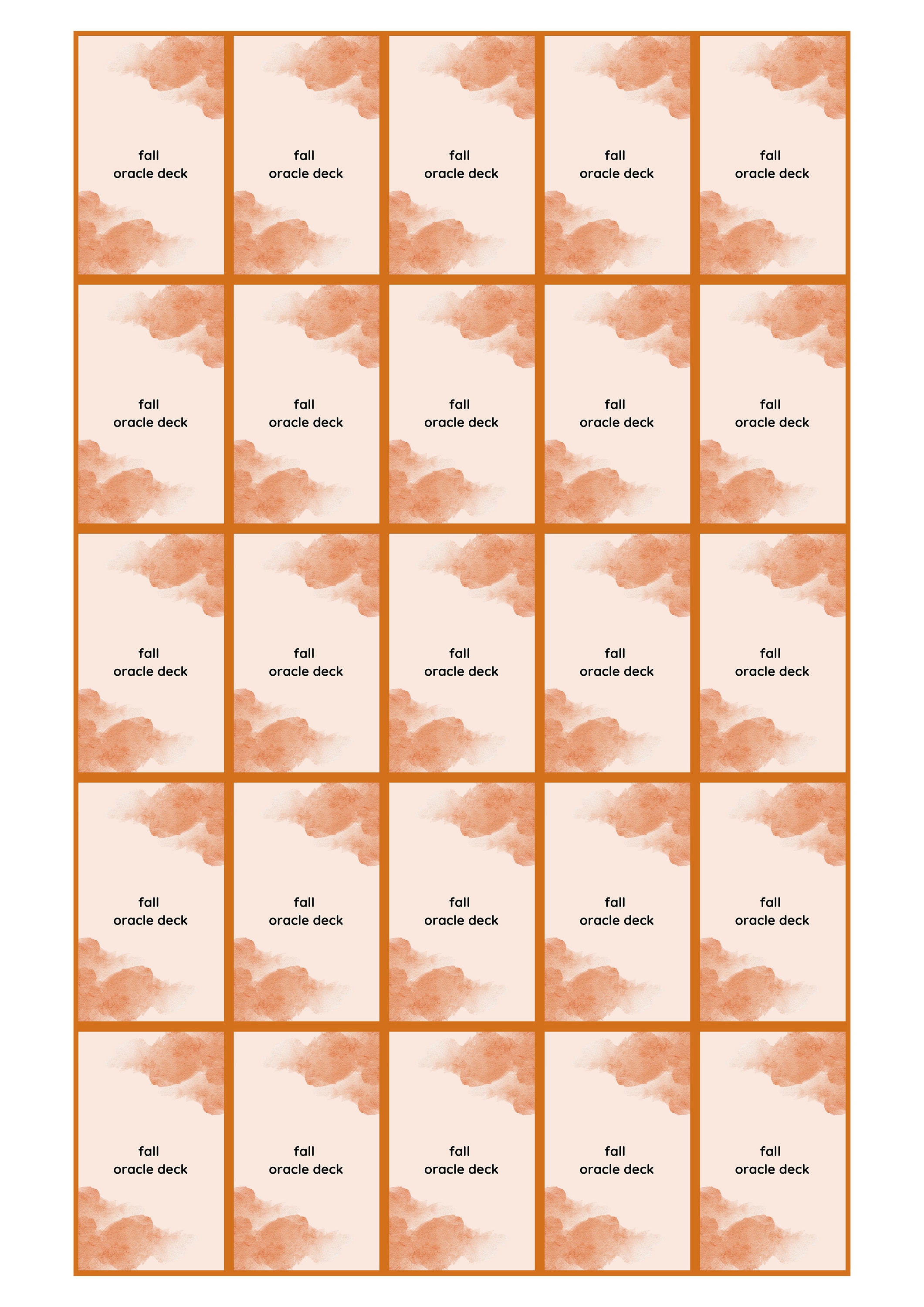 50 Printable Fall Oracle Deck WITH BACK Printable Autumn - Etsy