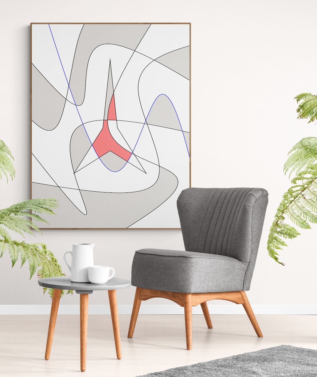 SYMMETRICAL GRAPHITE, Abstract Art, Line Art, Modern Wall Art, Trendy ...