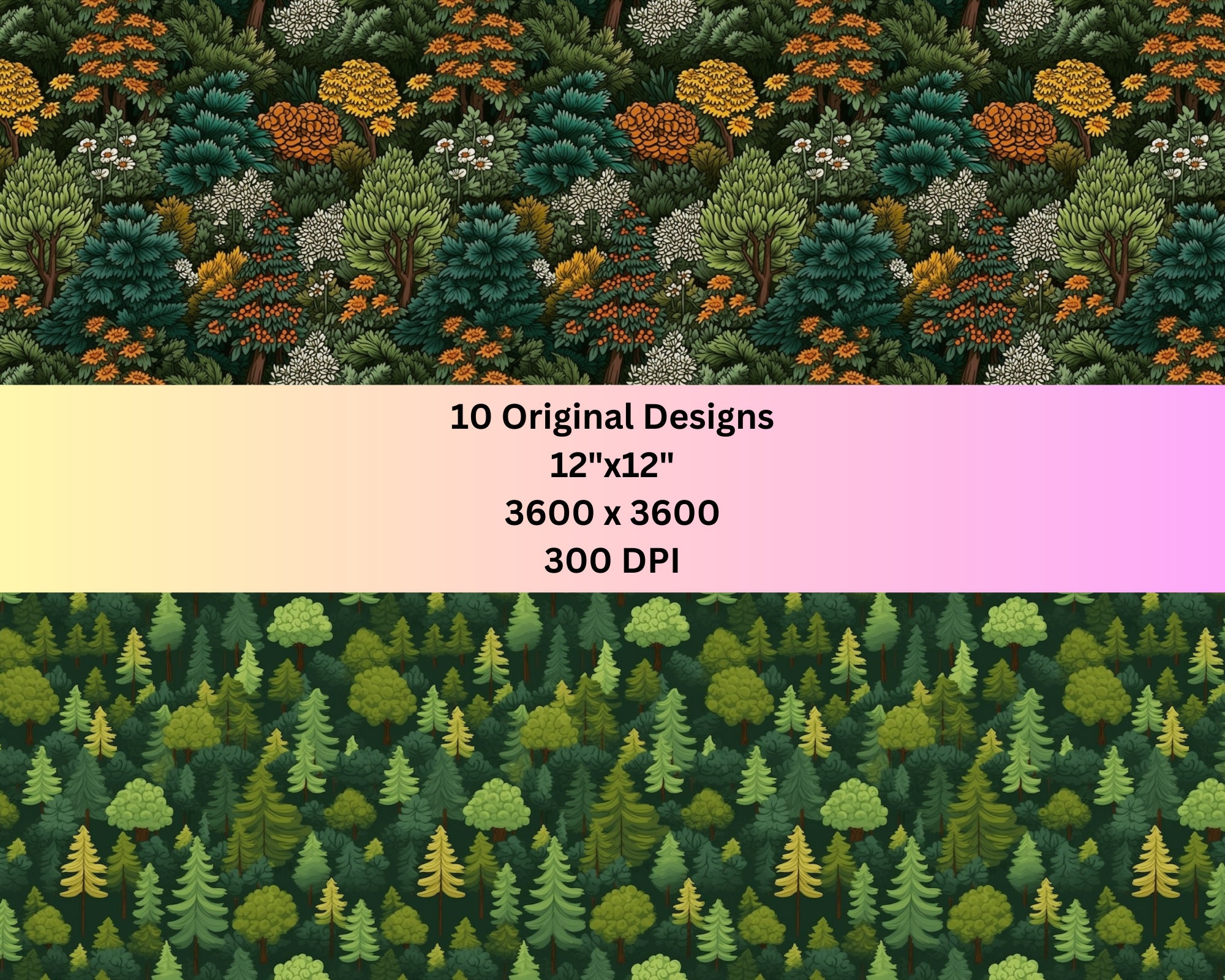 Beautiful Forest Seamless Pattern Collection (10 Patterns) - Etsy