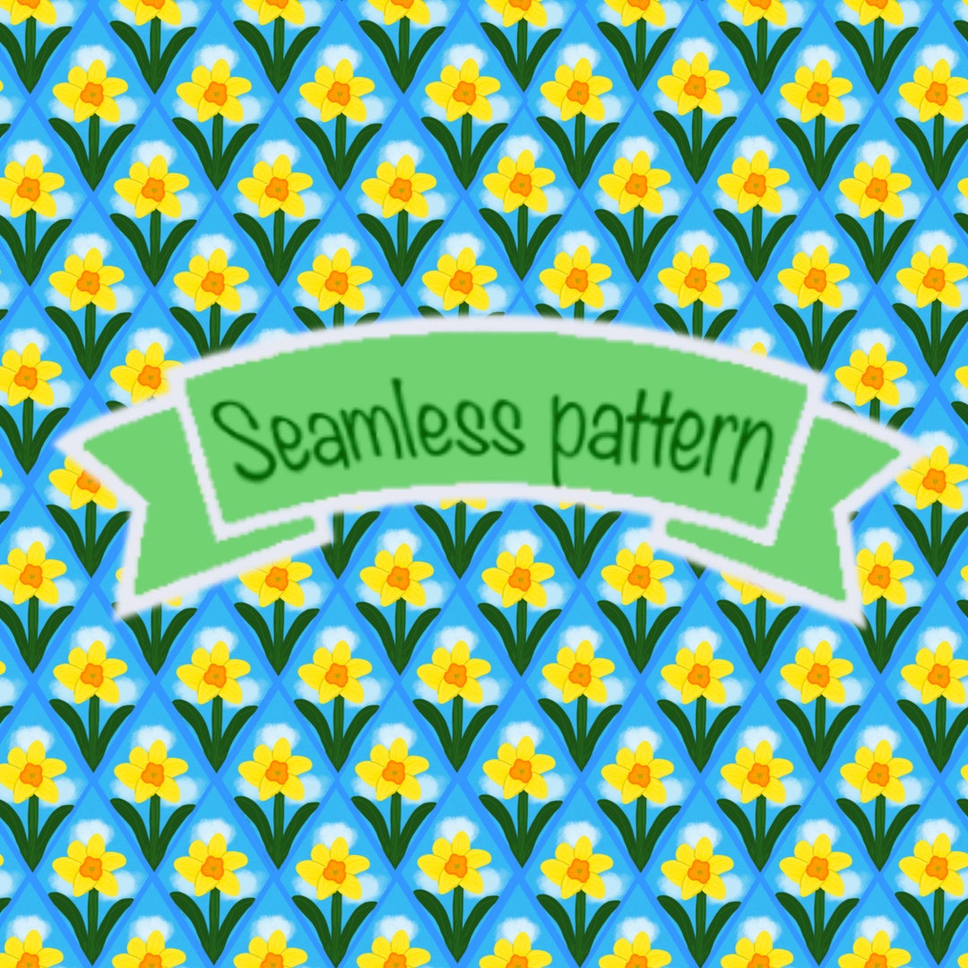 Diamond Daffodils seamless Pattern - Etsy