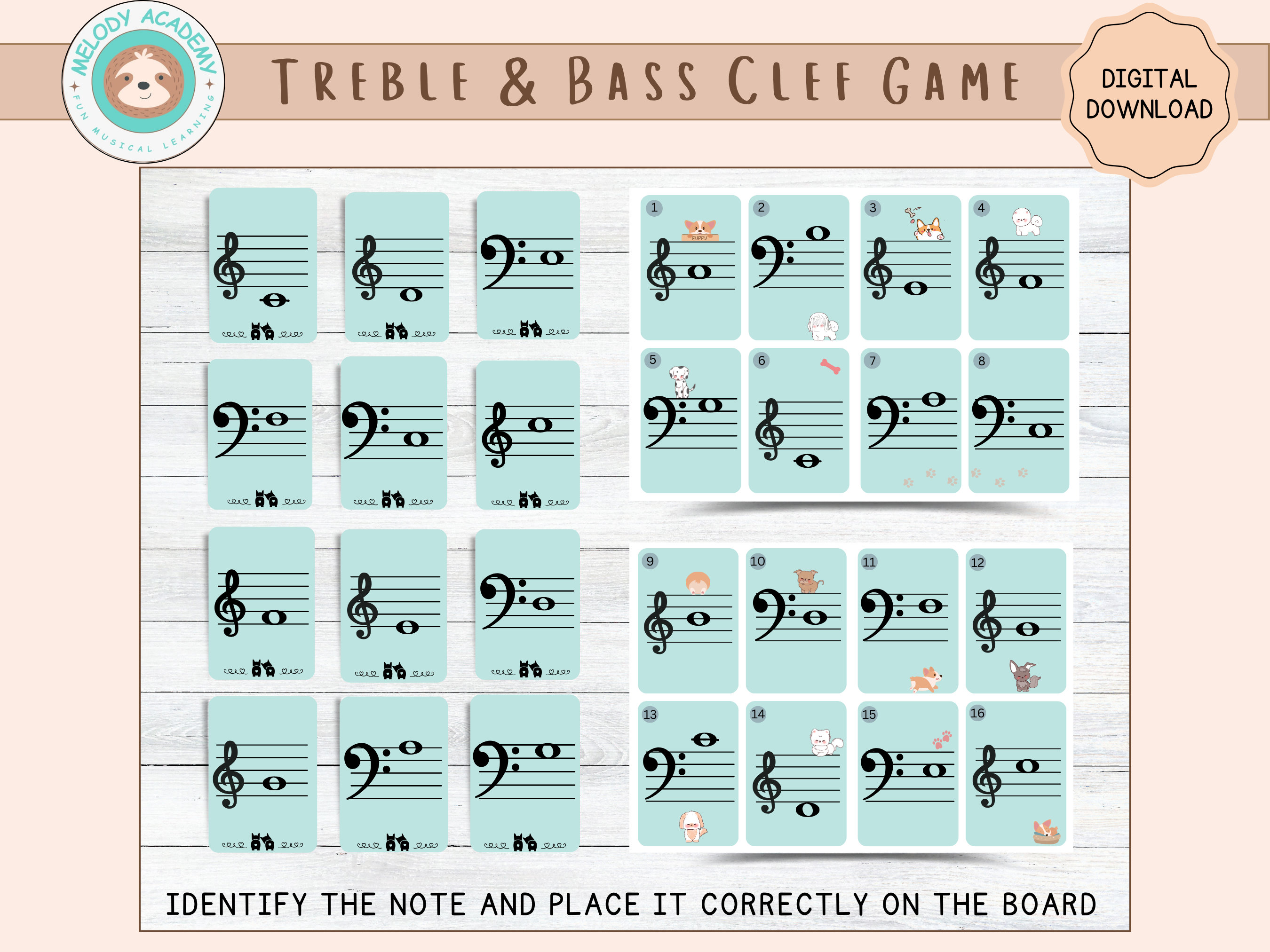 Learn the Music Notes - Note Placement Challenge for Treble & Bass Clef ...