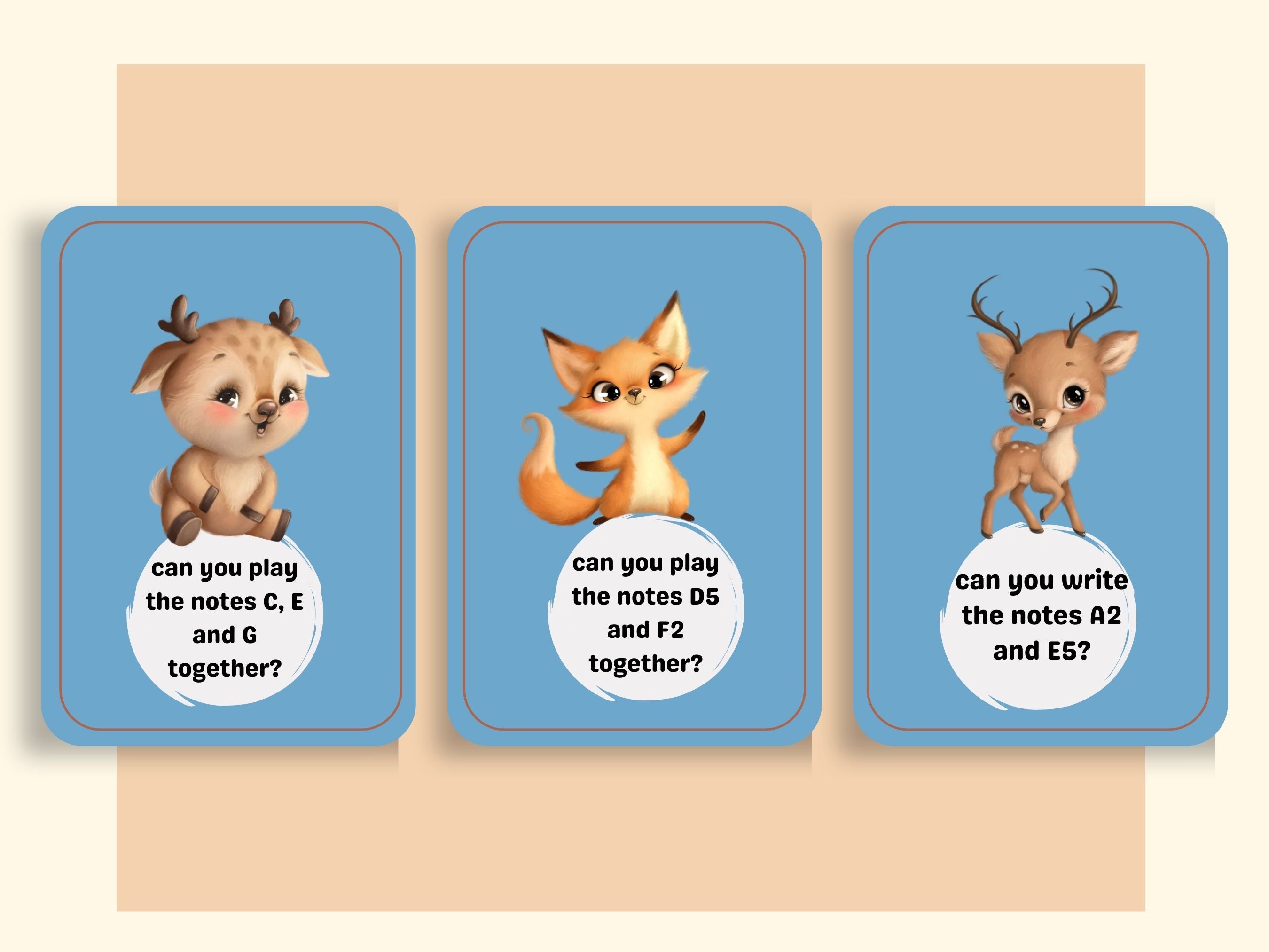 Music Note Trivia Game Treble & Bass Clef Music Education Piano Games ...