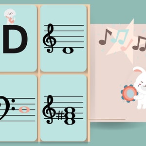 Master the Melody: Music Notes & Chords Quartet Treble and Bass Clef ...