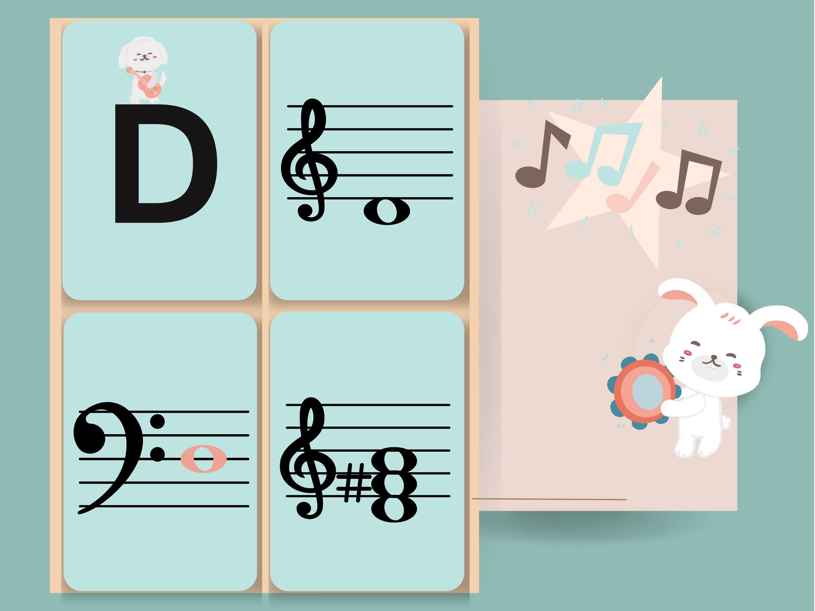 Master the Melody: Music Notes & Chords Quartet Treble and Bass Clef ...