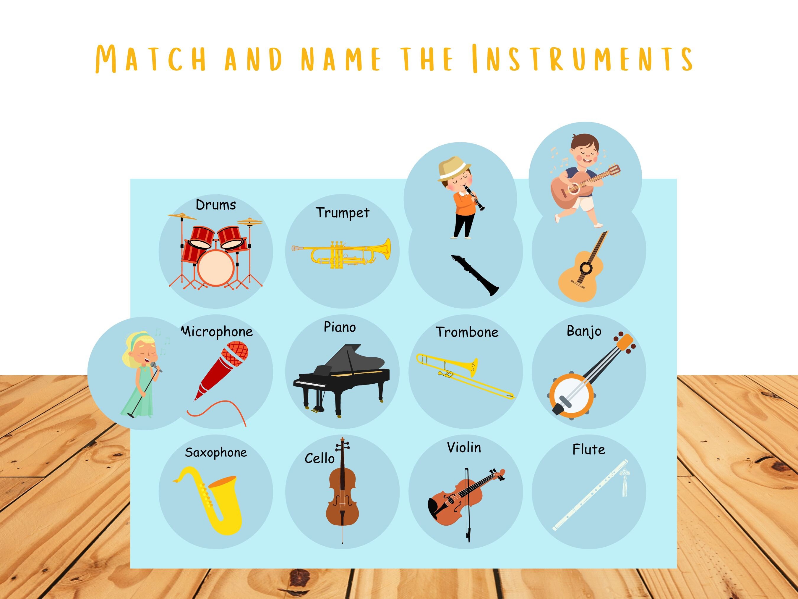 Instrumental Matching Game Music Education Musical Memory Matching Game ...