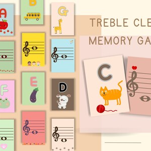 Treble Clef Memory Game Beginner Music Note Education Music Teacher ...