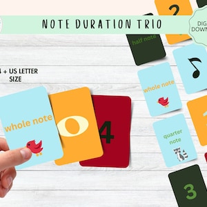 Note Durations Trio: Memory Game for Musical Rhythms Music Theory ...