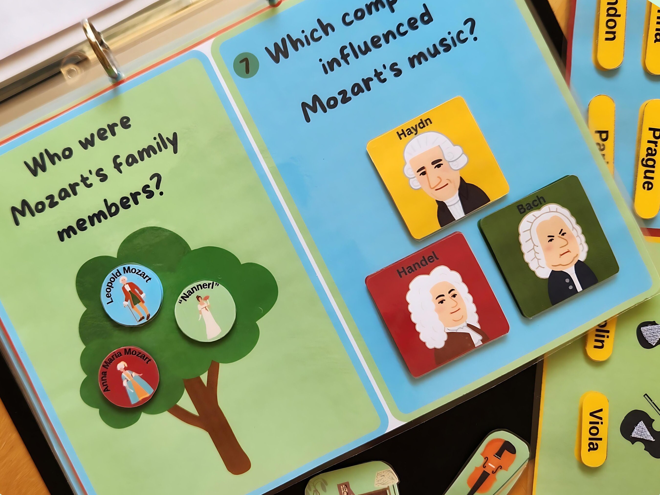 Music Busy Book Preschool Learning Binder Mozart Busy Book Homeschool ...