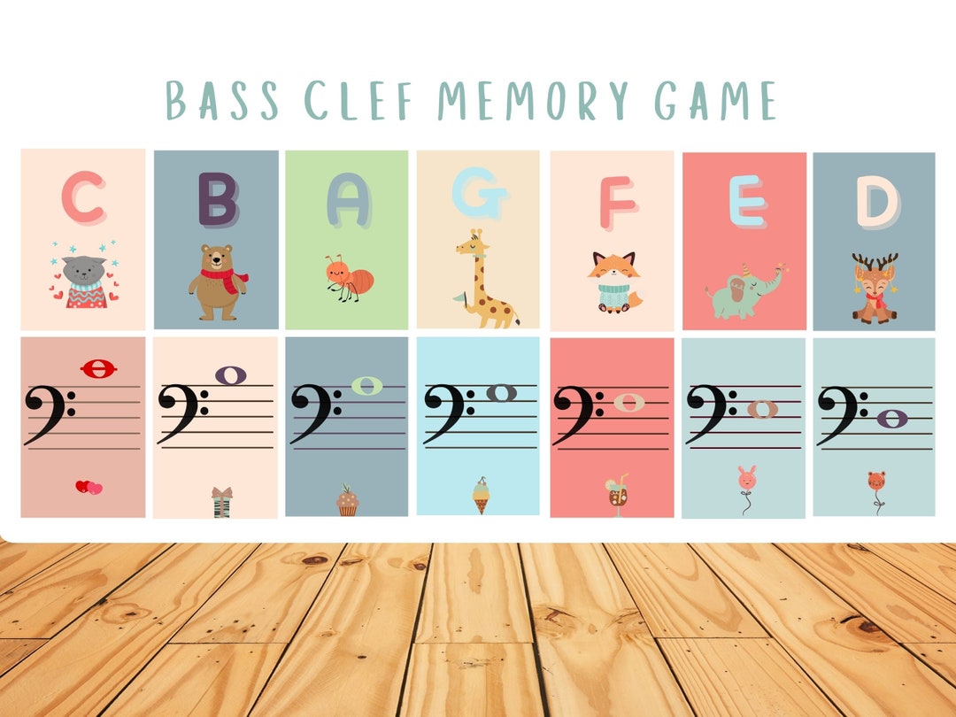 Bass Clef Memory Game Beginner Music Note Education Music Teacher ...