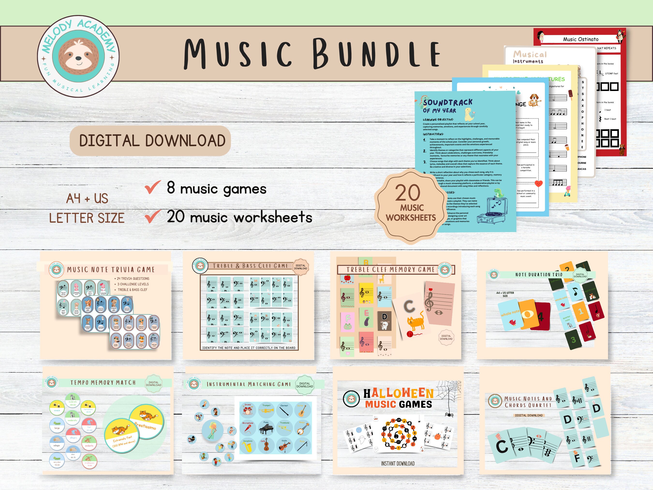 8 Best Music Games Bundle Music Education Theory Piano Teacher ...