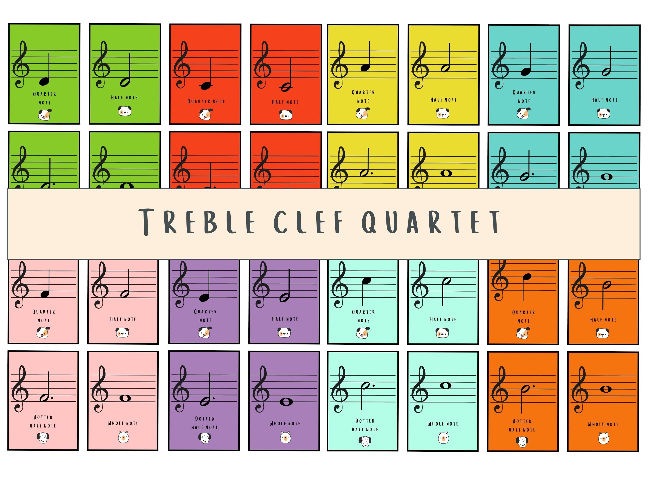 Treble & Bass Clef Quartet Music Education Theory Piano Teacher ...