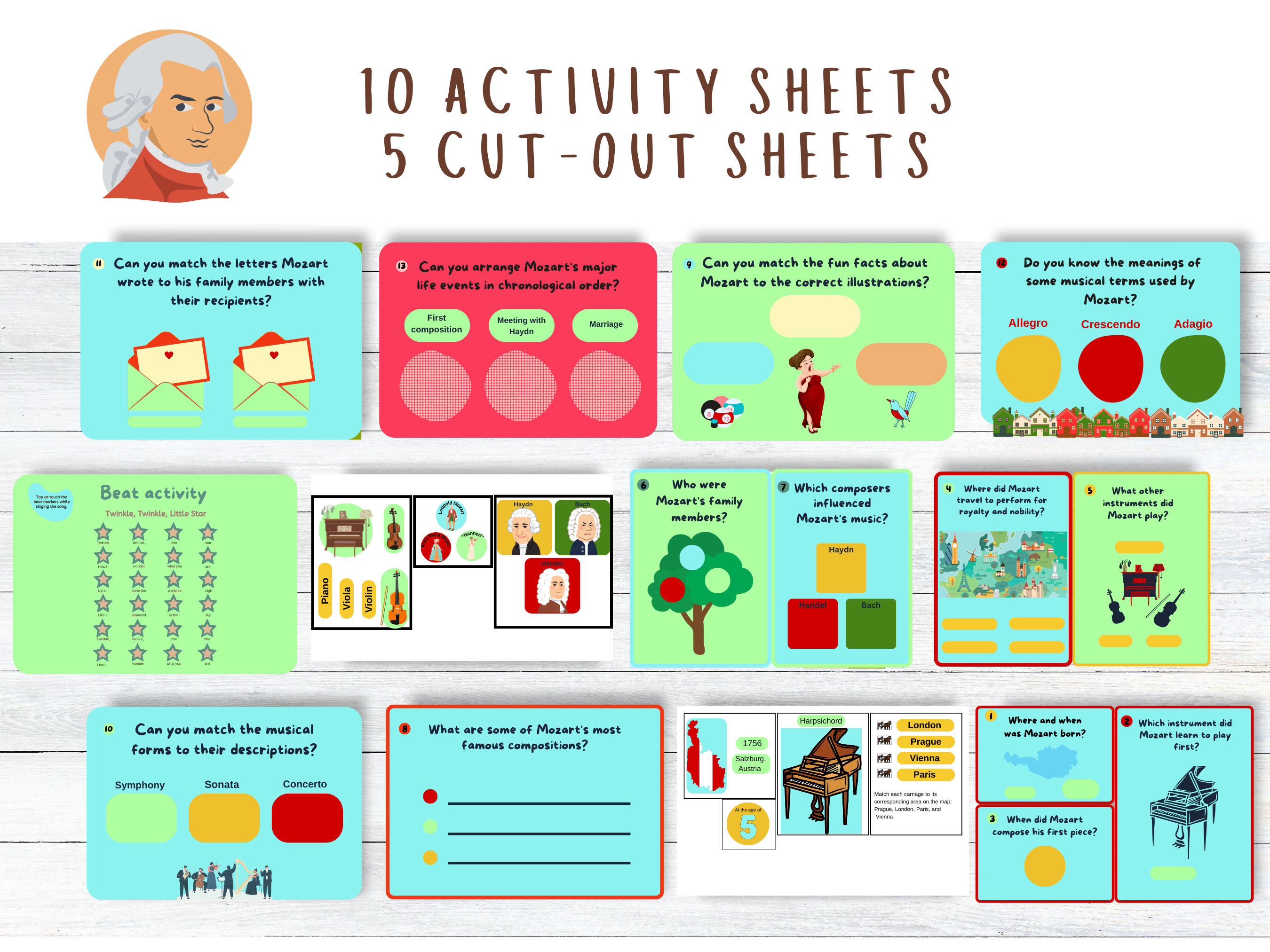 Music Busy Book Preschool Learning Binder Mozart Busy Book Homeschool ...