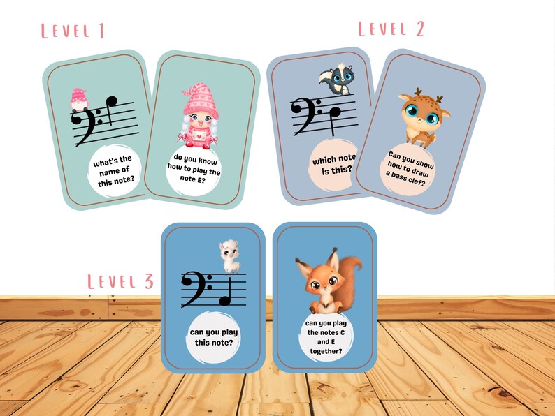 Music Note Trivia Game Treble & Bass Clef Music Education Piano Games ...