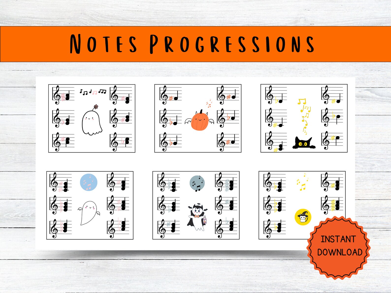 Halloween Music Theory Game: Spooky Symbols Challenge (printable) - Etsy