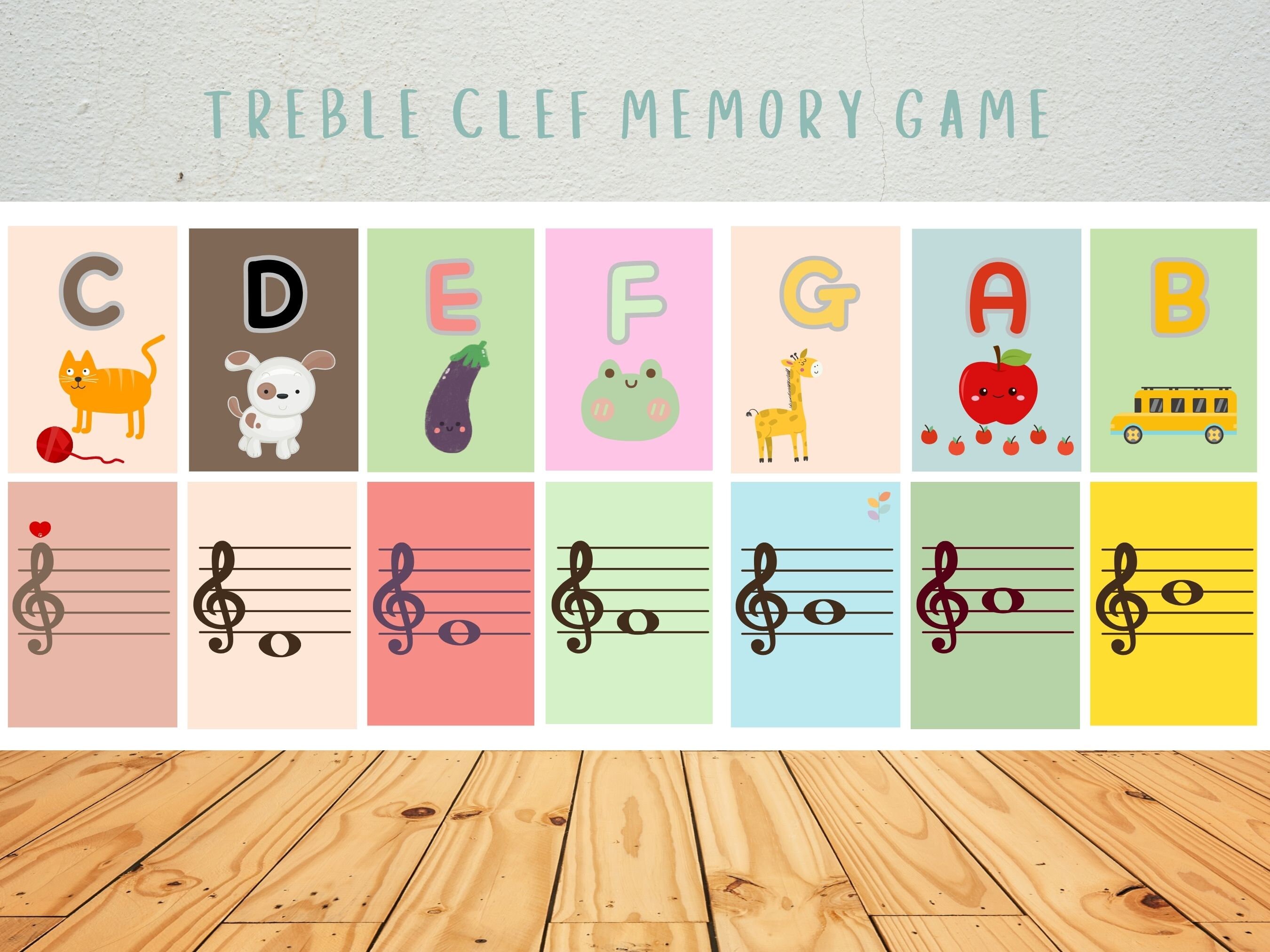 Treble Clef Memory Game Beginner Music Note Education Music Teacher ...